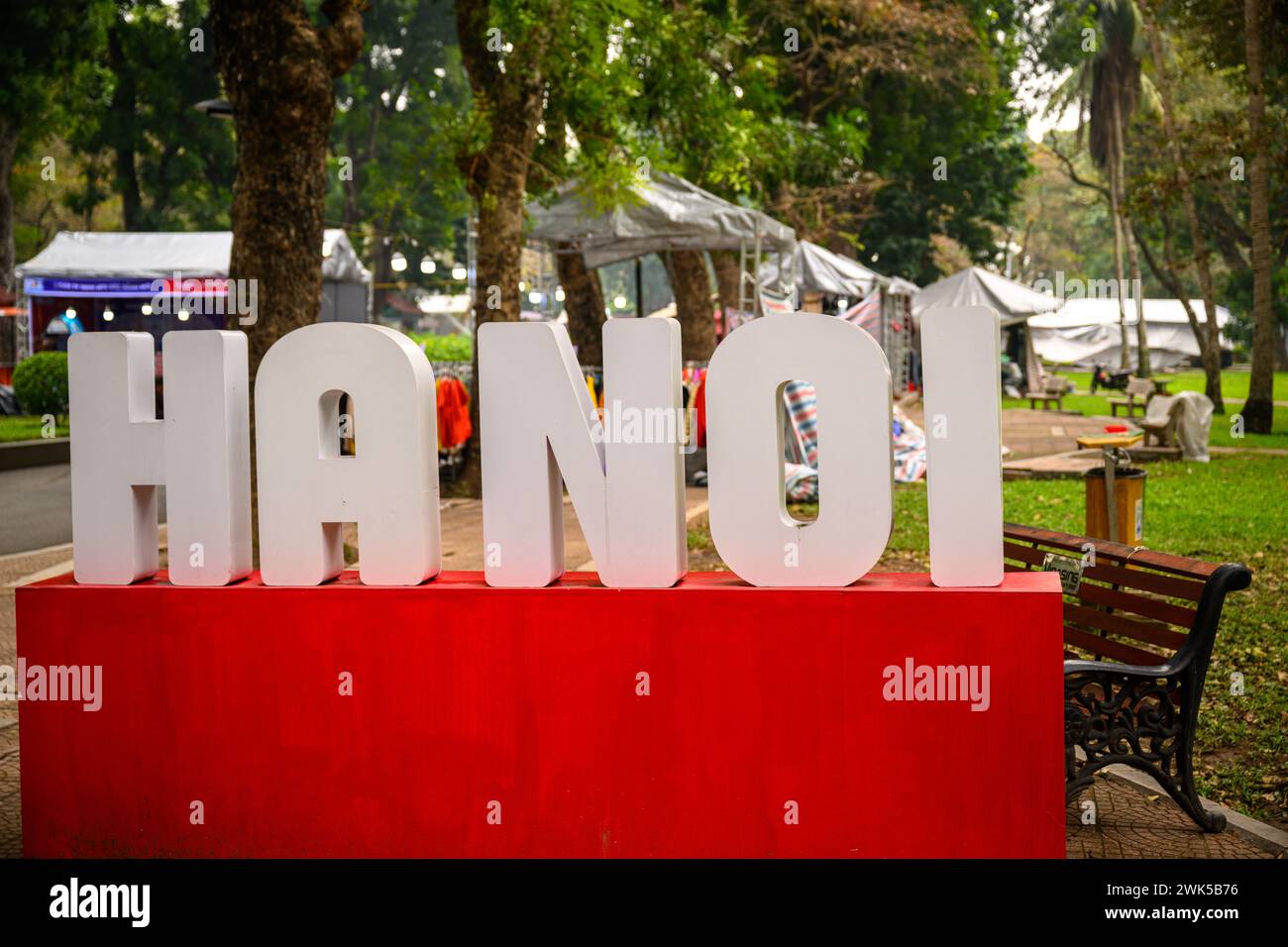 Hanoi city sign at Thong Nhat Park, Hanoi, Vietnam Stock Photo - Alamy