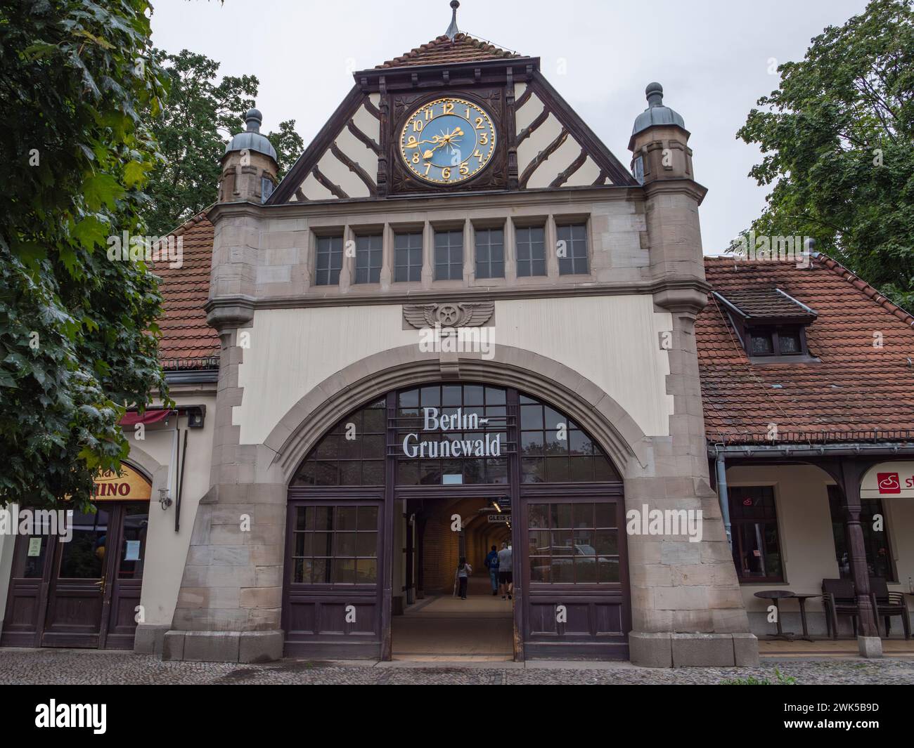 Main entrance to the Berlin-Grunewald Station, Berlin, Germany, home to ...