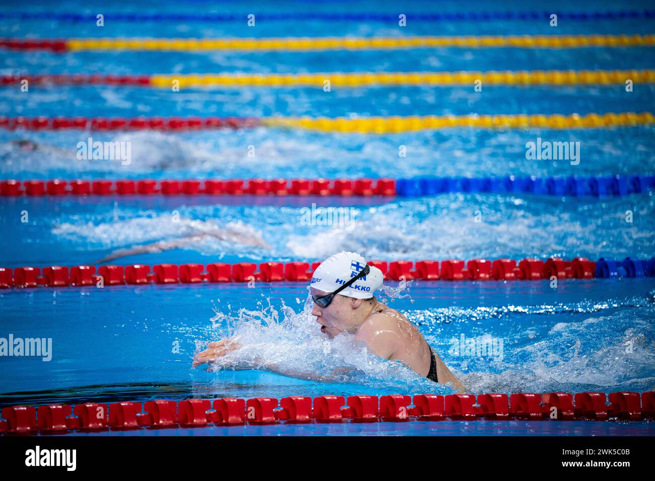 Ida Hulkko of, Finland. , . competes in women's 50 meter breaststroke ...