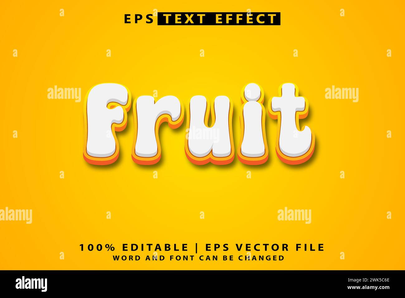 fruits 3d eps editable text effect Stock Vector Image & Art - Alamy