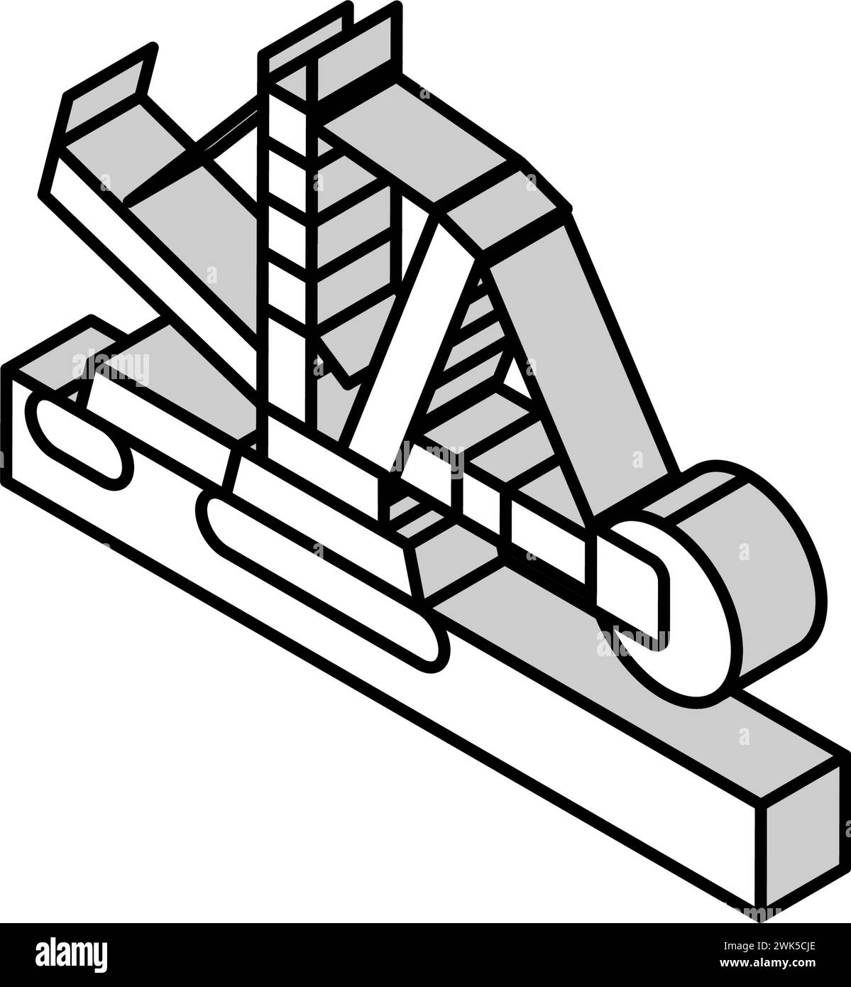 Isometric vector dump truck Black and White Stock Photos & Images - Alamy