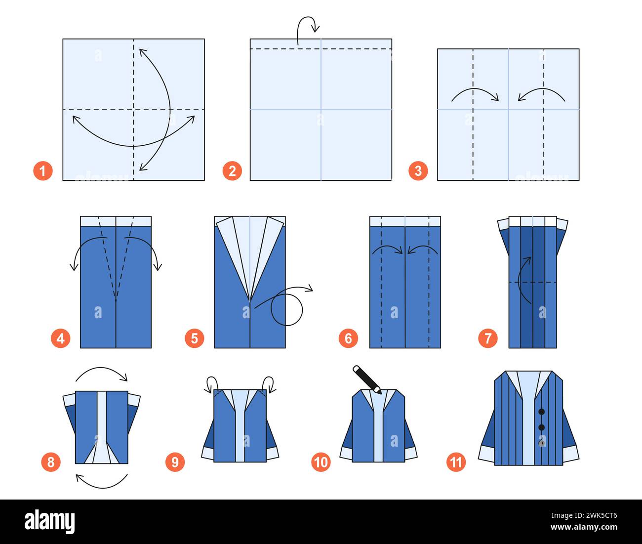 Origami tutorial for kids. Paper sweater Stock Vector Image & Art - Alamy