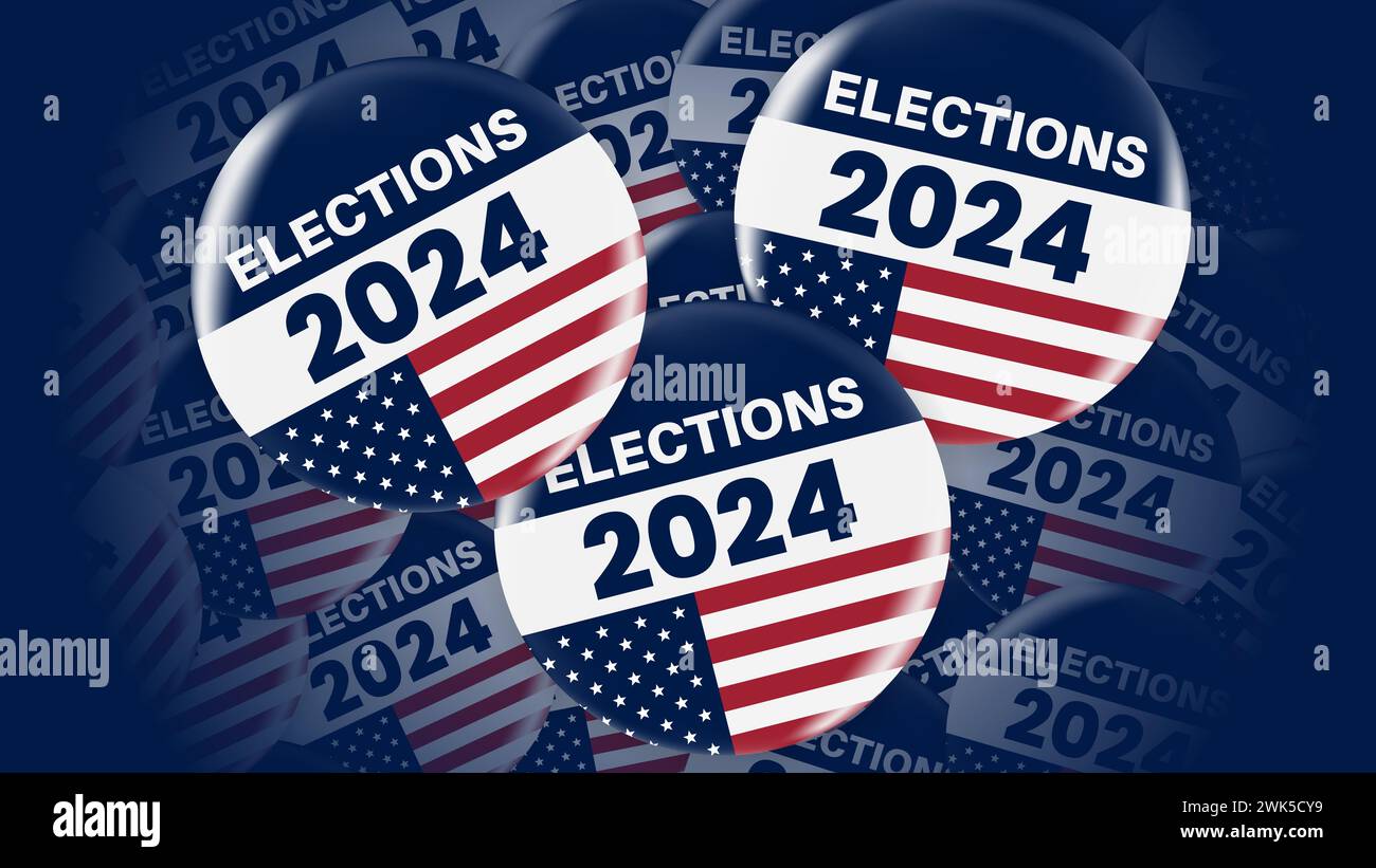 2024 presidential election badge or pin. US, USA, american election ...
