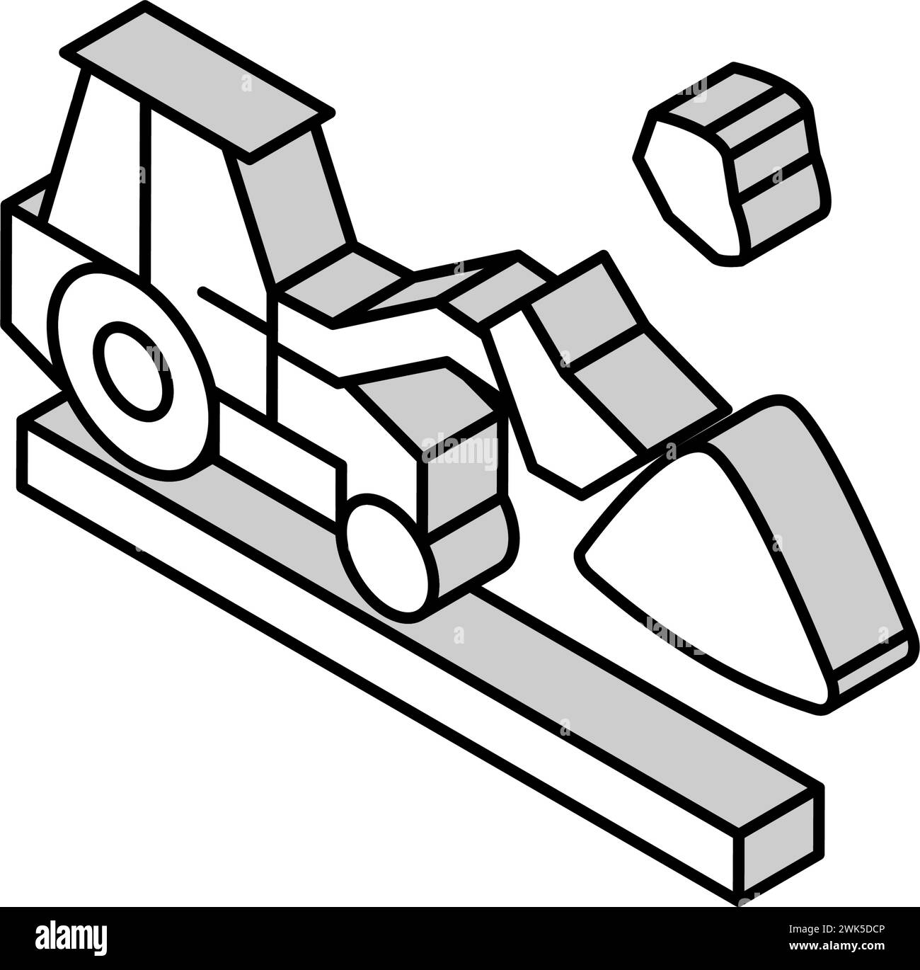 tractor stone gravel loading machine isometric icon vector illustration ...