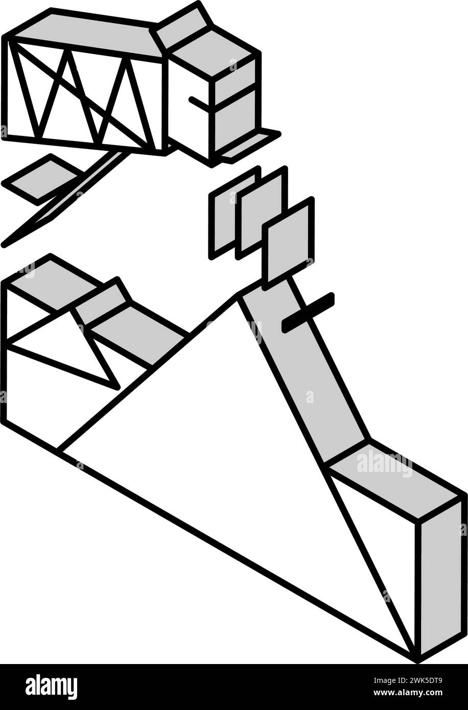 loading stone machine tower isometric icon vector illustration Stock ...