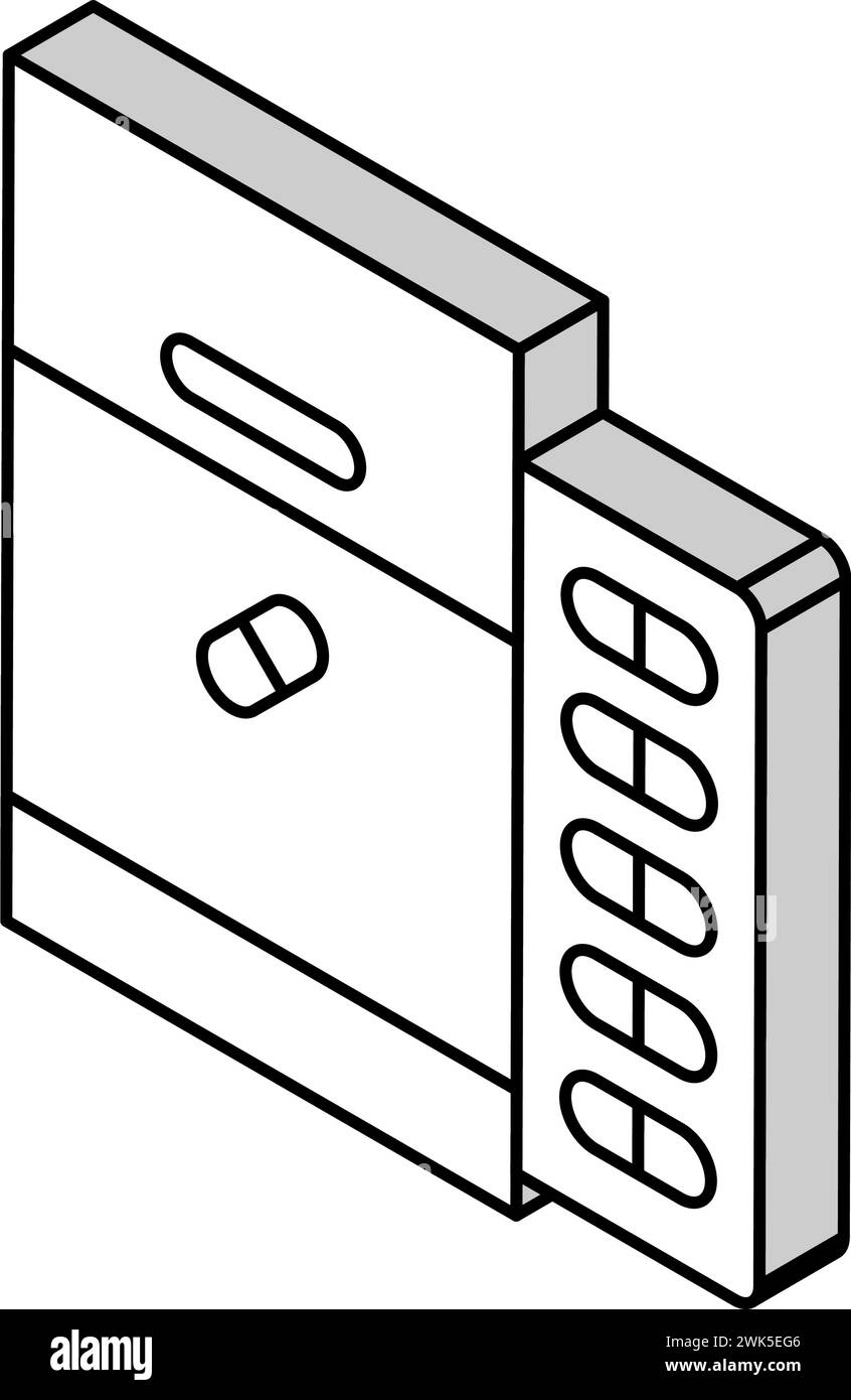 capsules package probiotics isometric icon vector illustration Stock ...