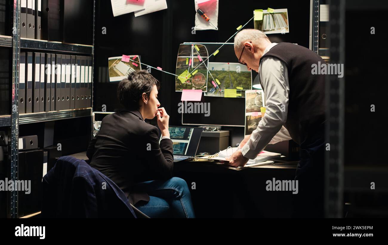 Team of detectives working to solve case, conducting criminal ...