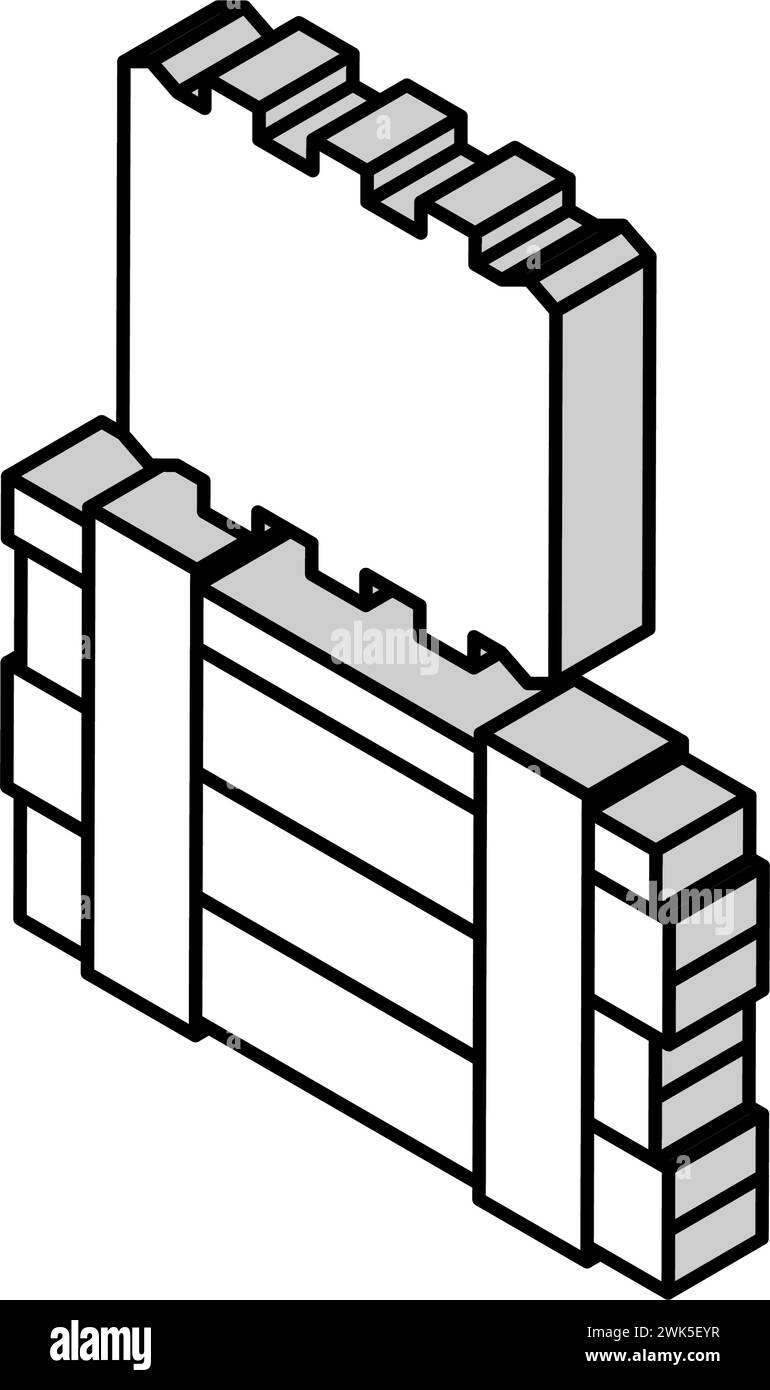 timber wooden material for building house isometric icon vector ...