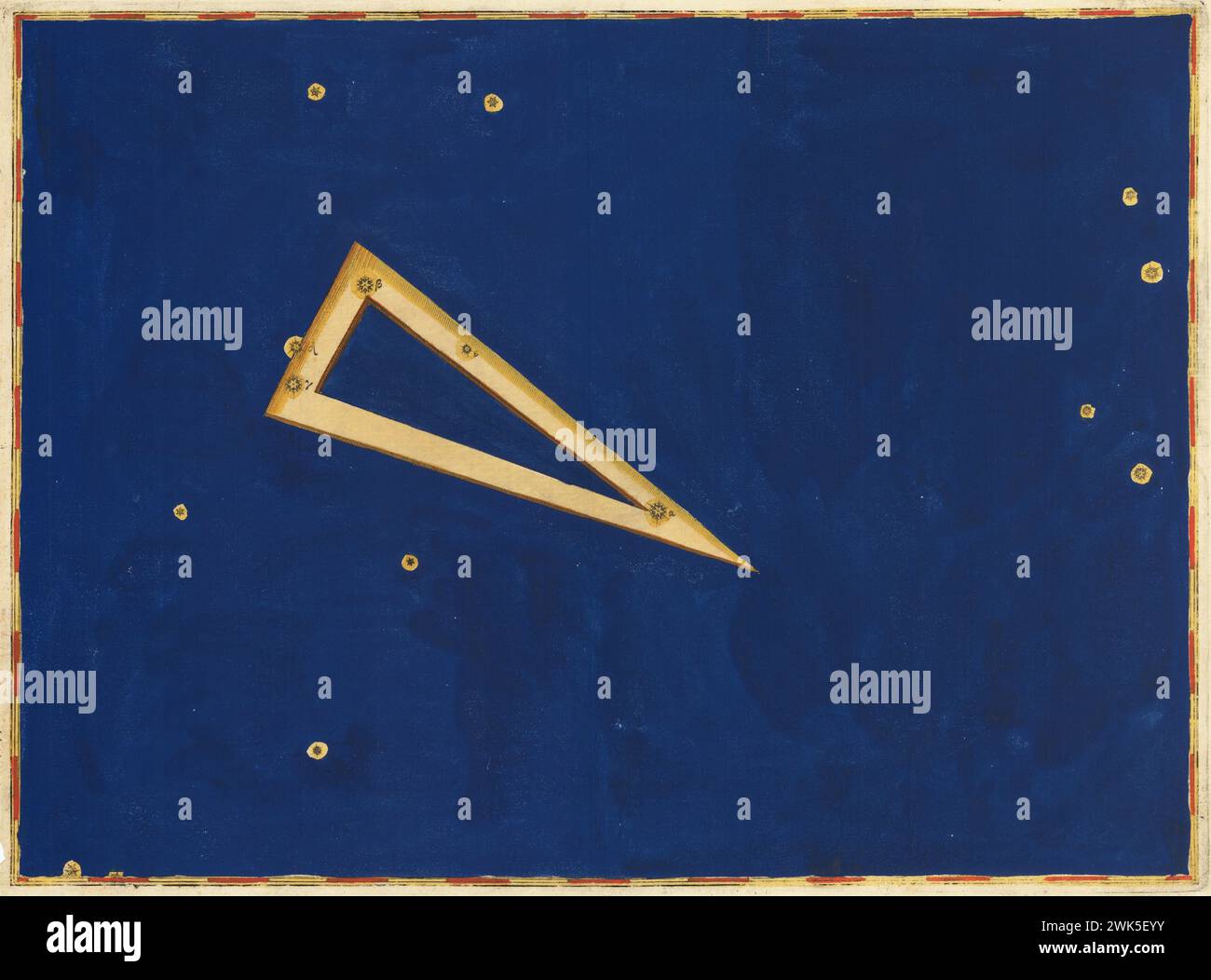 Celestial Chart of Constellation with the stars Triangulum Galaxy Stock ...