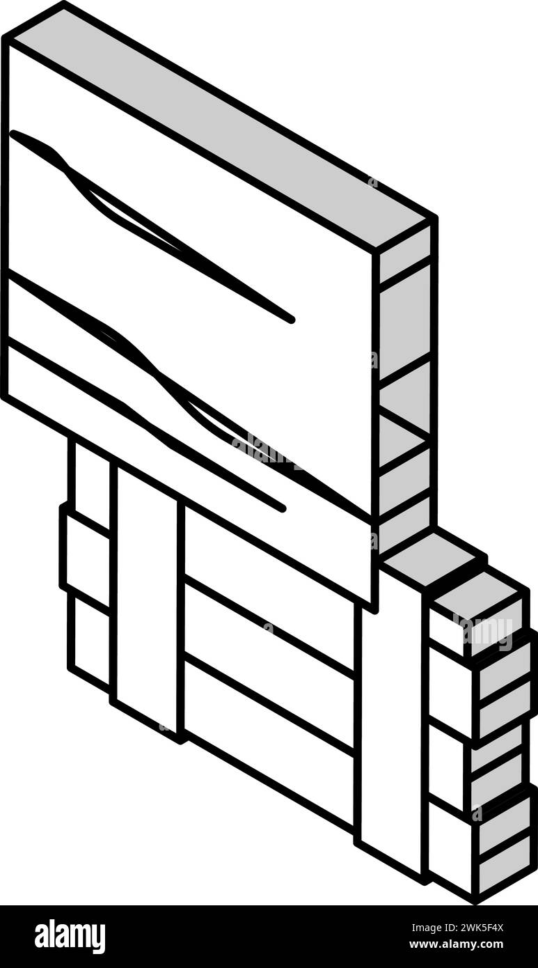 osb oriented strand board isometric icon vector illustration Stock ...