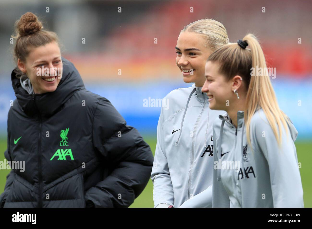 Crawley, UK. 18th Feb, 2024. Sofie Lundgaard of Liverpool Women and ...