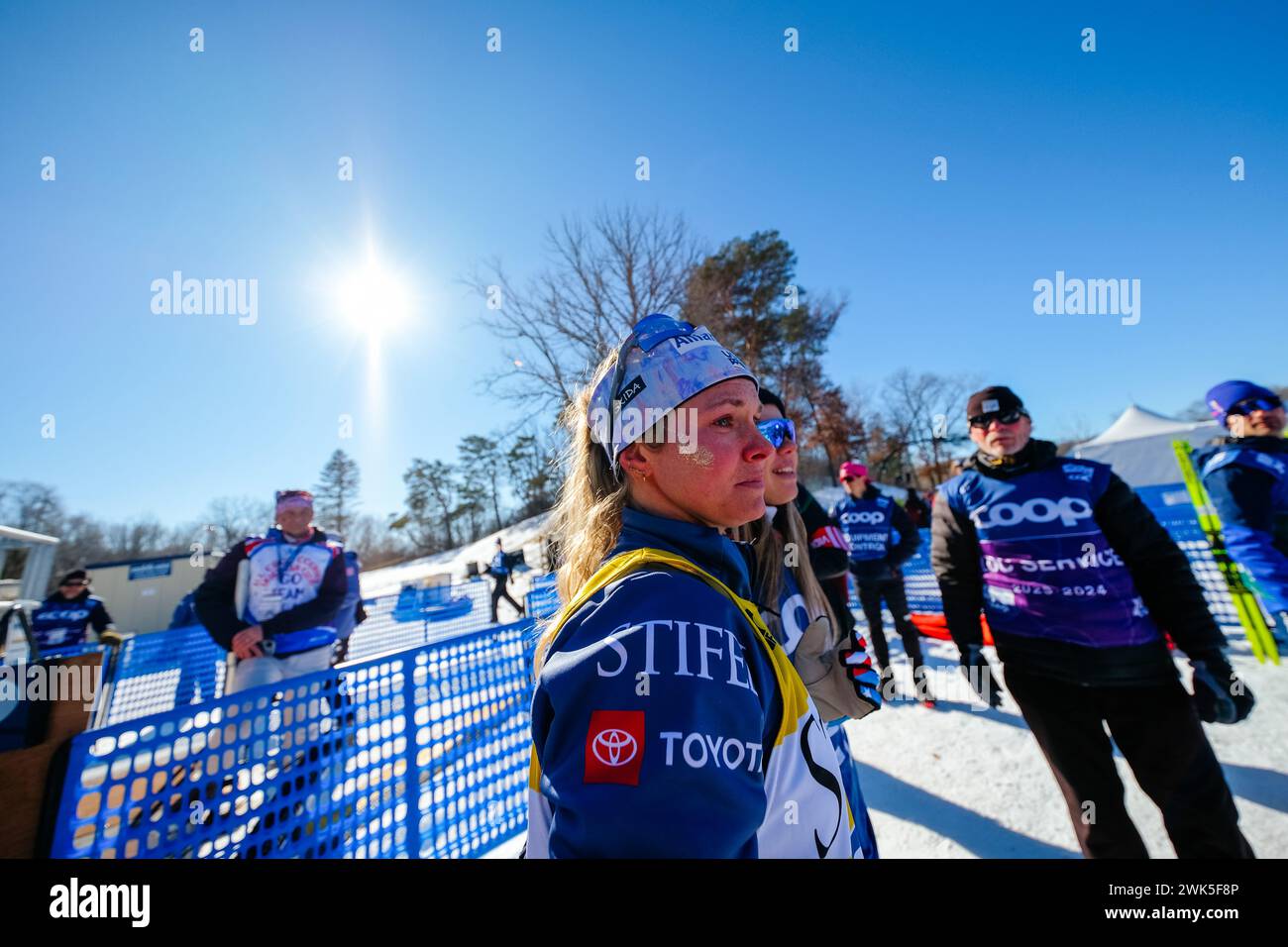 Minneapolis, Minnesota, USA. 18th Feb, 2024. JESSIE DIGGINS after the ...