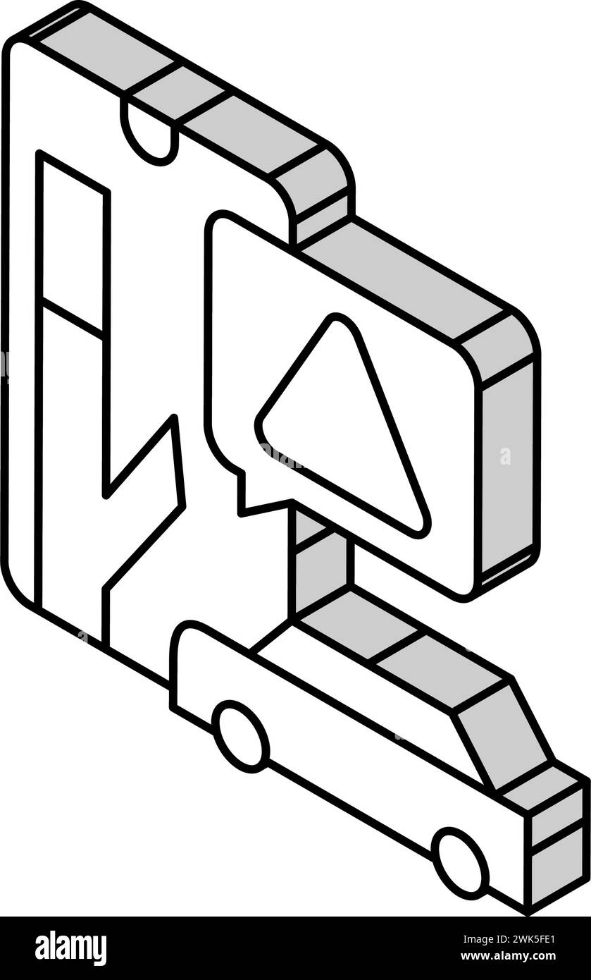 closed road warning isometric icon vector illustration Stock Vector ...