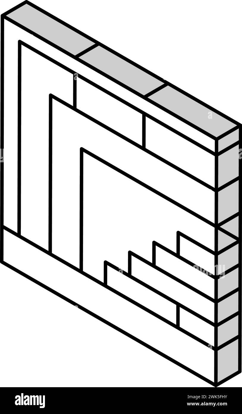 wall structure isometric icon vector illustration Stock Vector Image ...