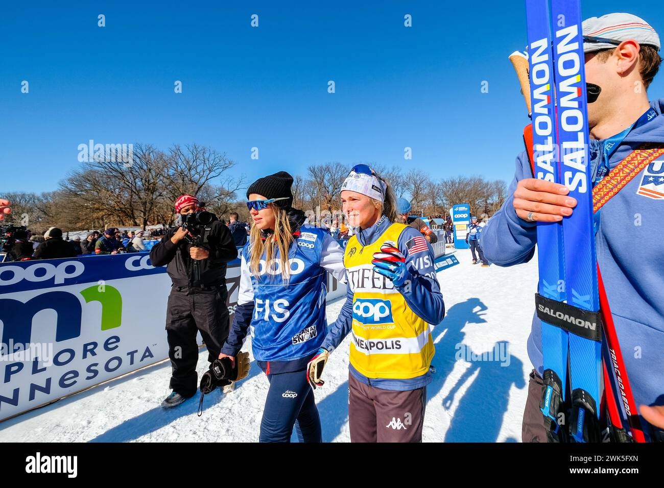 Minneapolis, Minnesota, USA. 18th Feb, 2024. JESSIE DIGGINS after the ...