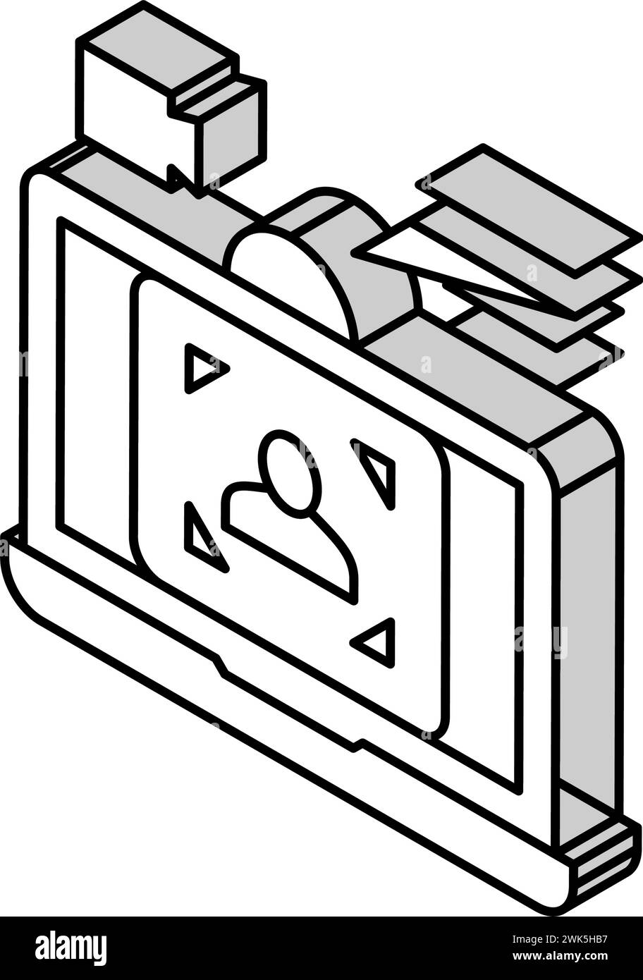 laptop video camera face id isometric icon vector illustration Stock ...