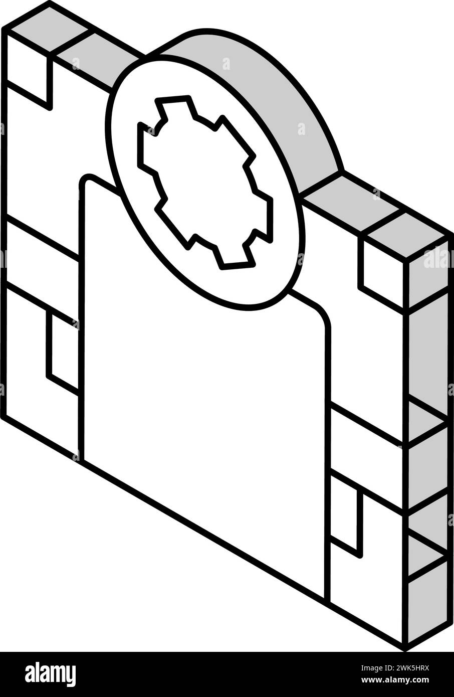 on wall installation mirror isometric icon vector illustration Stock ...