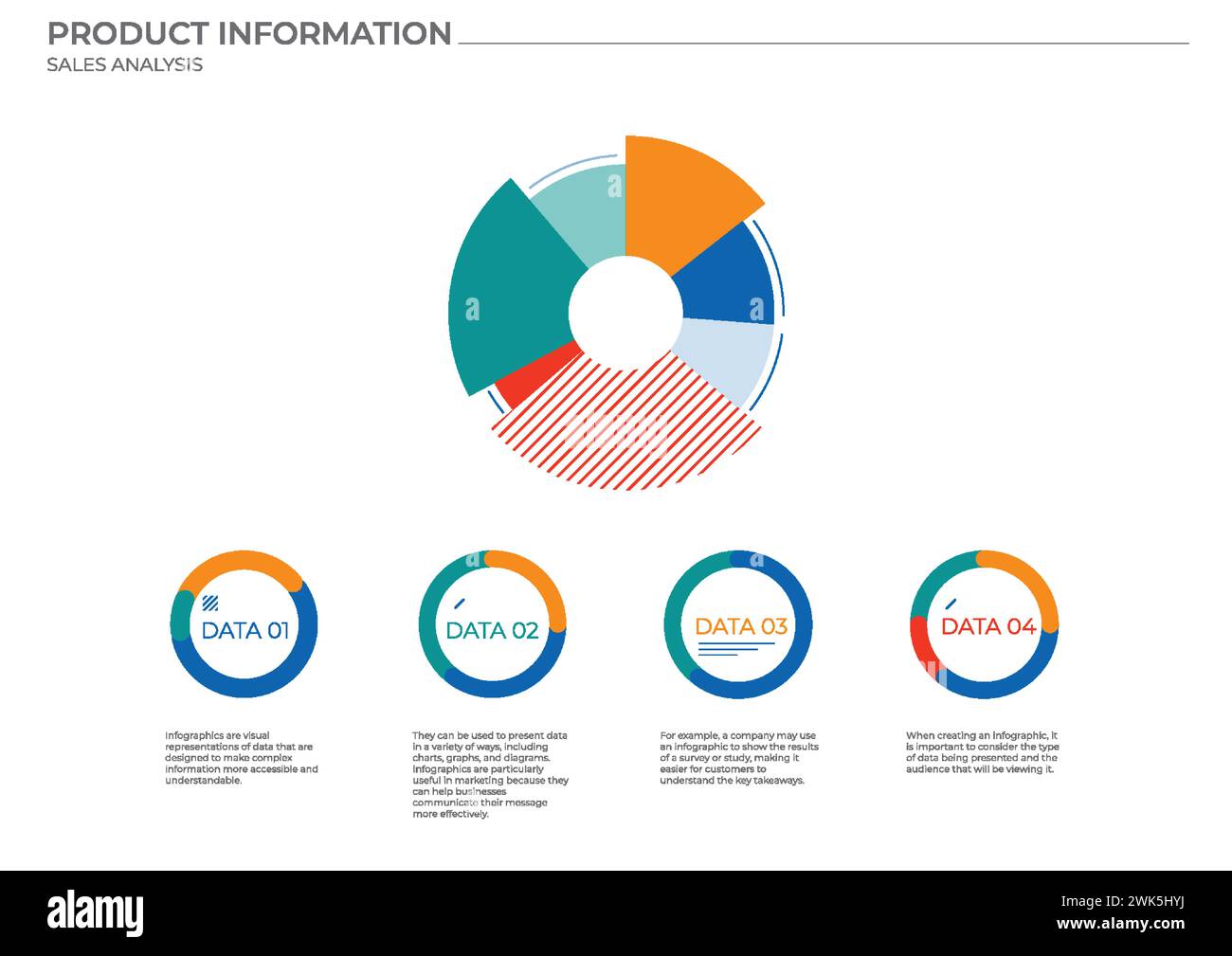 Business pie data analysis charts in color. Vector elements charts ...
