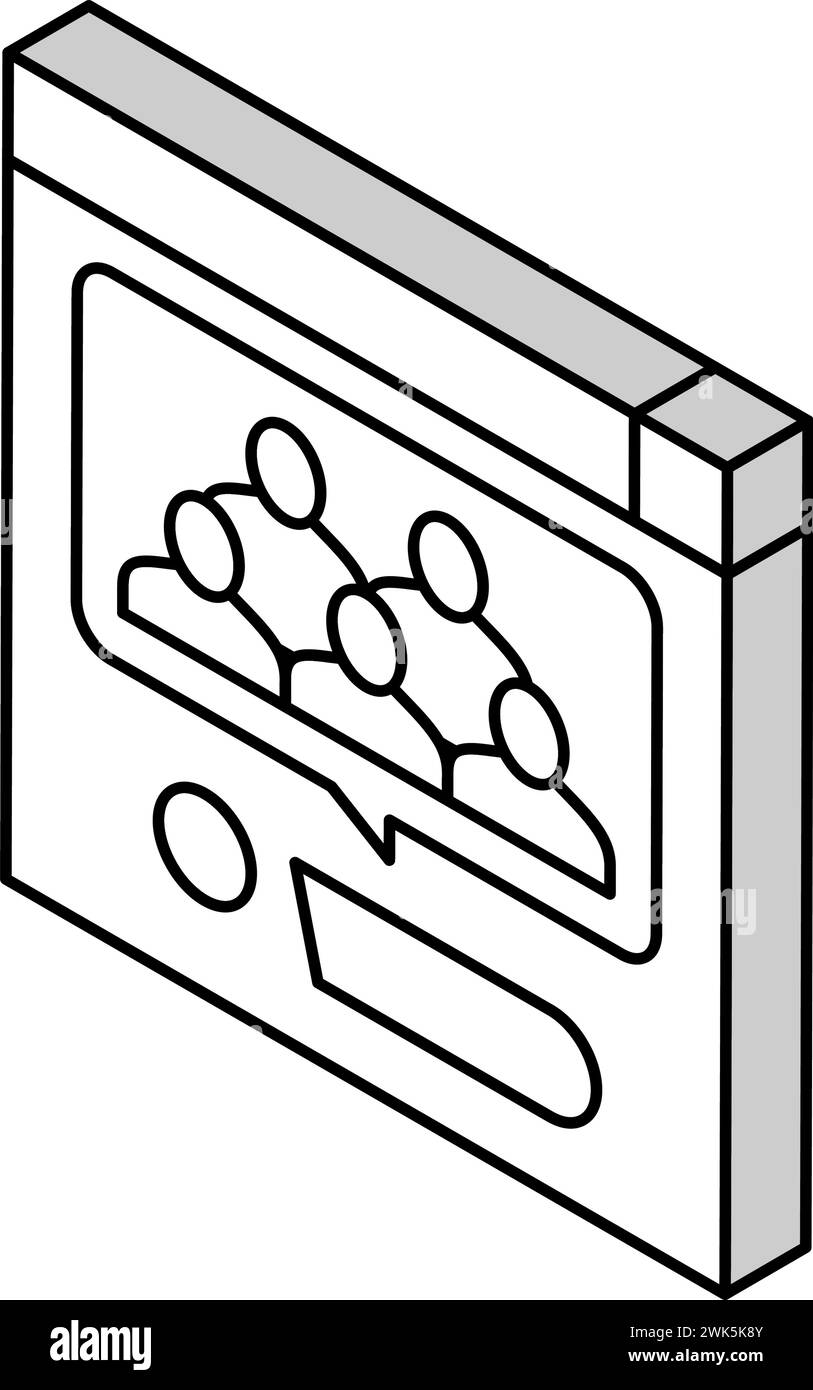 analytics of people requests in internet isometric icon vector ...