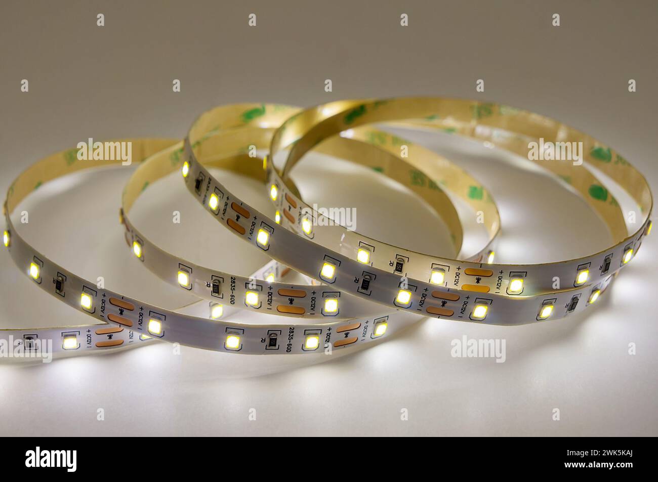 LED strip shining, lights tape. Diode stripe for decoration of ...