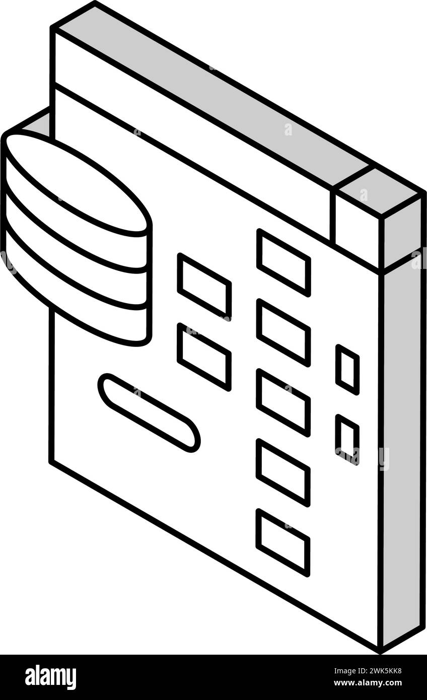 digital processing isometric icon vector illustration flat Stock Vector ...