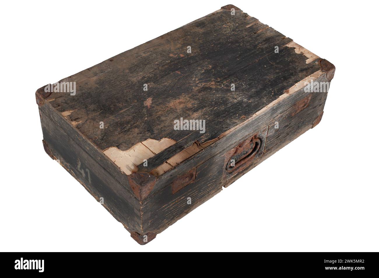 WW2 German Army ammunition wooden crate. Isolated on white background ...