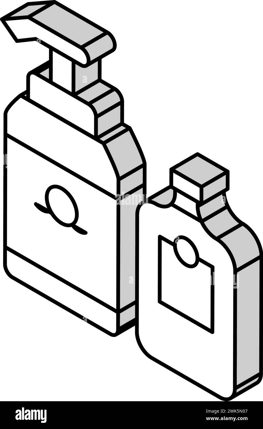 soap and lotion containers isometric icon vector illustration Stock ...