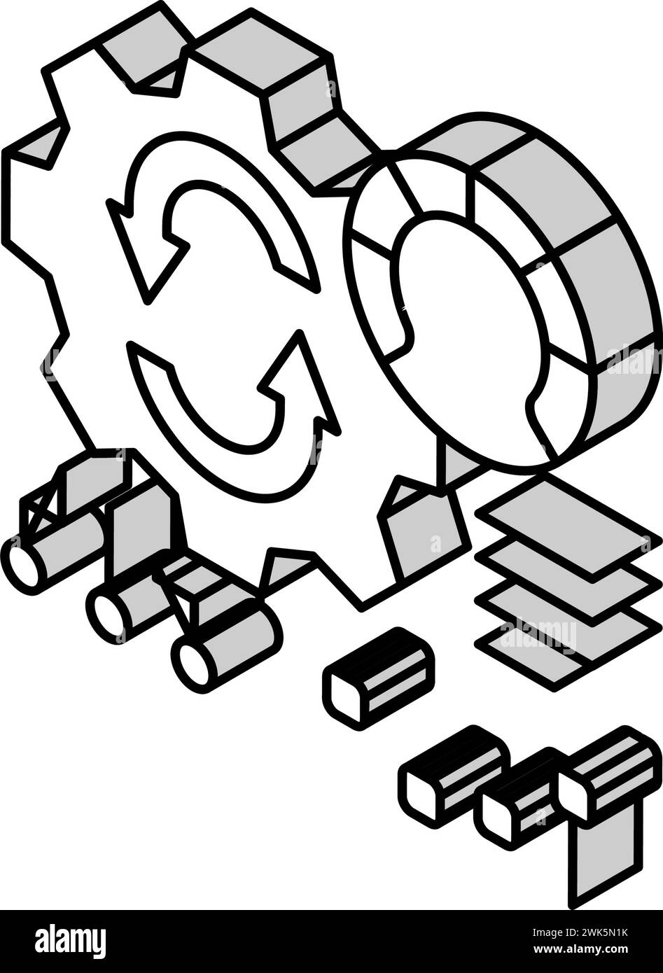 working process optimize isometric icon vector illustration Stock ...