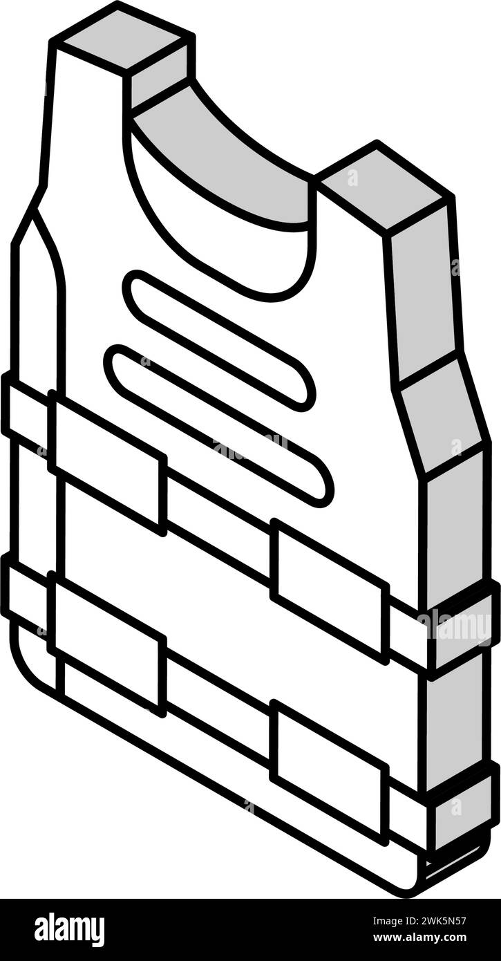 body armour protect isometric icon vector illustration Stock Vector ...