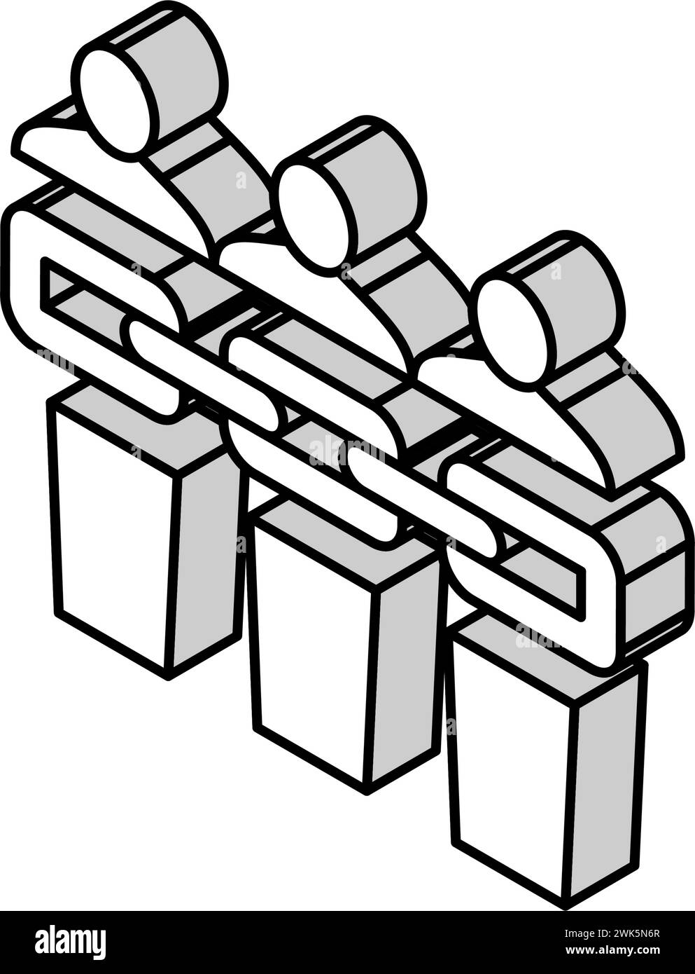 people chain crowdsoursing isometric icon vector illustration Stock ...