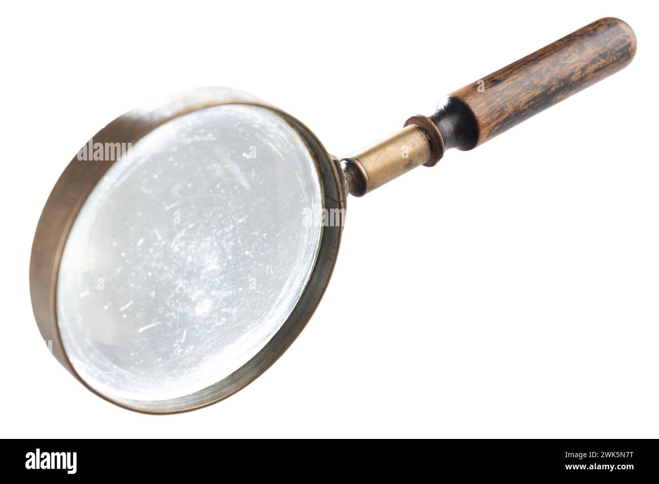 Antique magnifying glass isolated on white background Stock Photo - Alamy