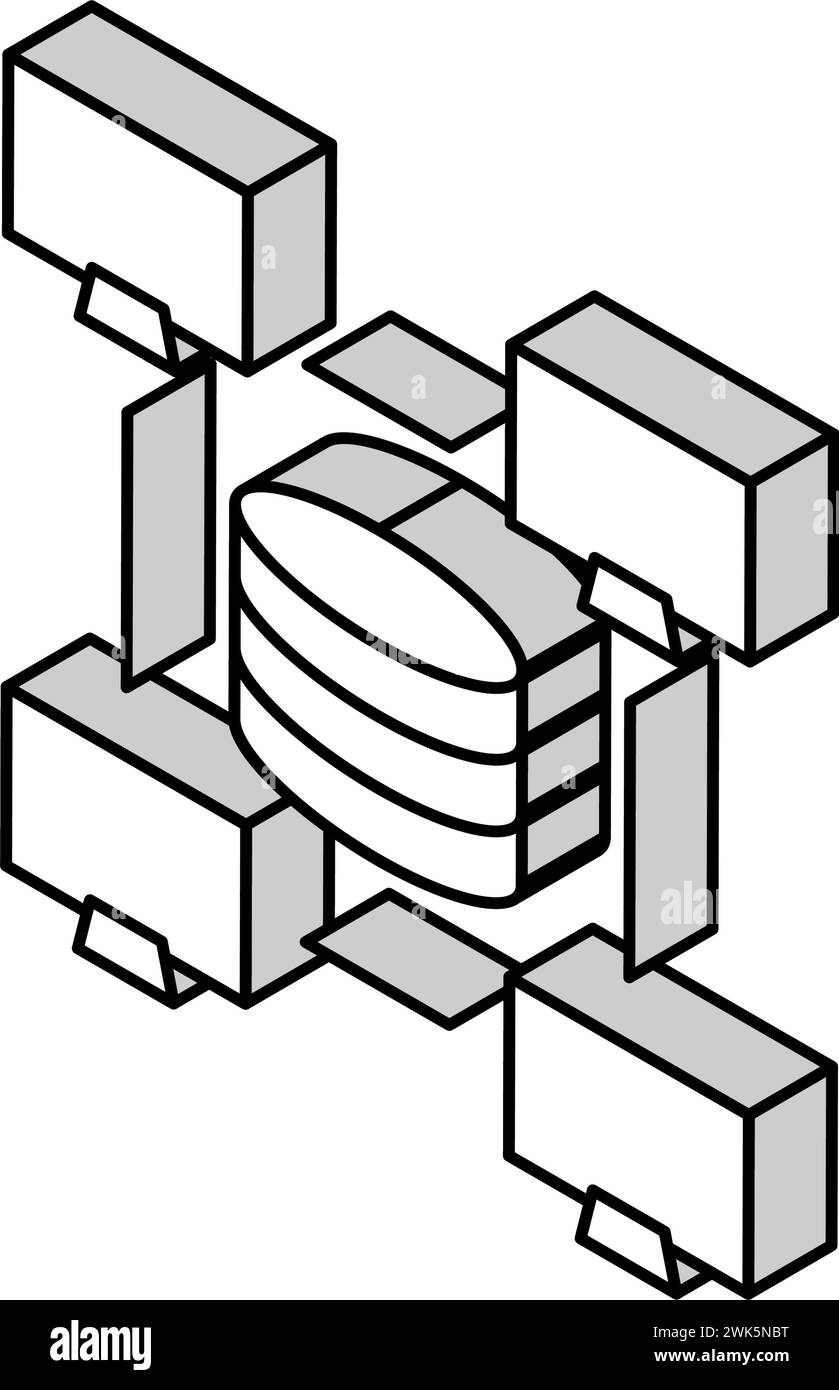 Network Working Digital Processing Isometric Icon Vector Illustration Stock Vector Image And Art