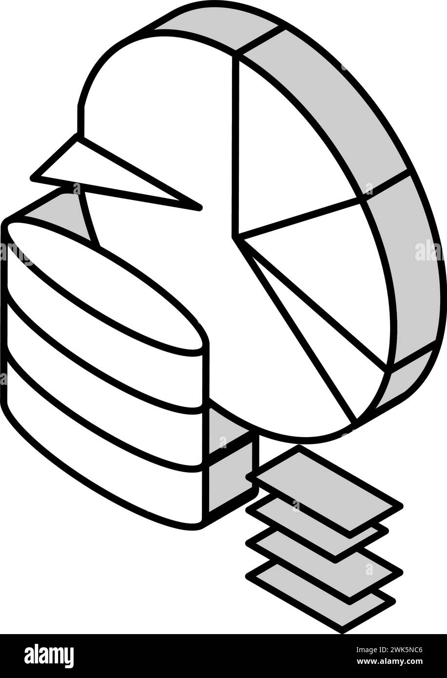 visualization digital processing isometric icon vector illustration ...