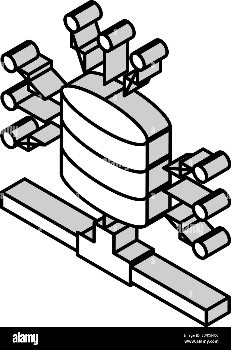 Electronic Connection Digital Processing Isometric Icon Vector Illustration Stock Vector Image