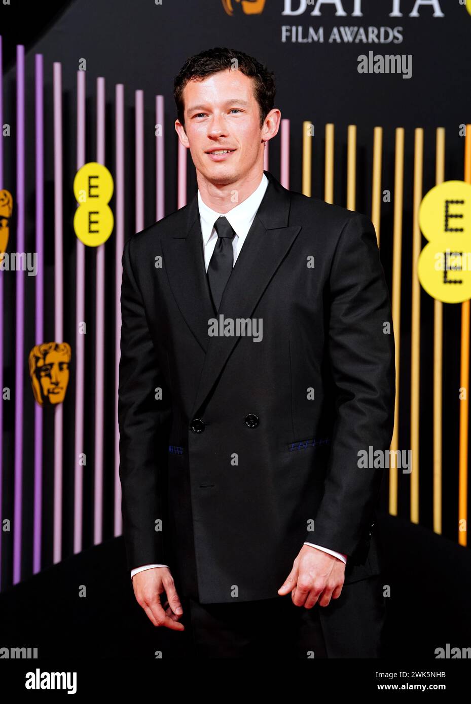 Callum Turner attends the Bafta Film Awards 2024, at the Royal Festival ...