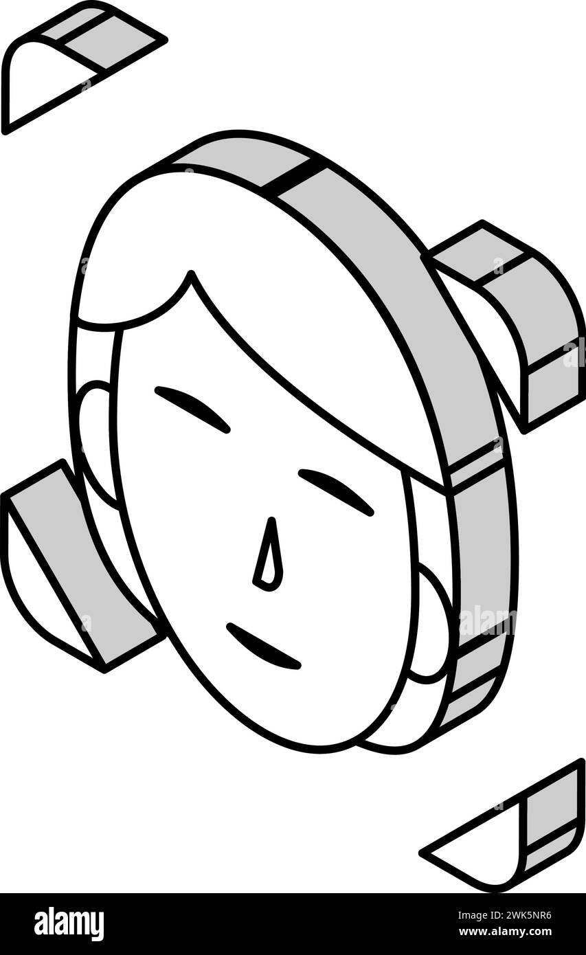 successful access face id isometric icon vector illustration Stock ...