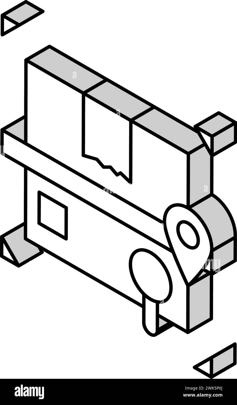 scanning and researching box isometric icon vector illustration Stock ...