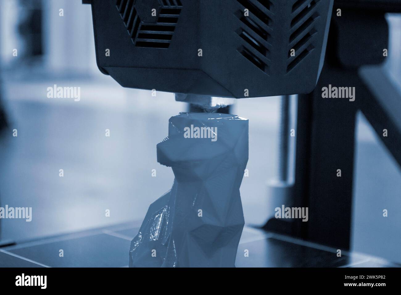 The process of printing an object with 3D printer. 3D printer printing ...