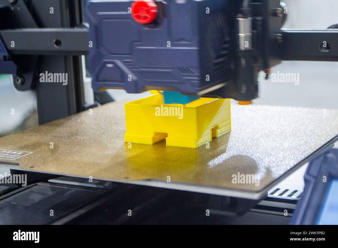 The process of printing an object with 3D printer. 3D printer printing ...