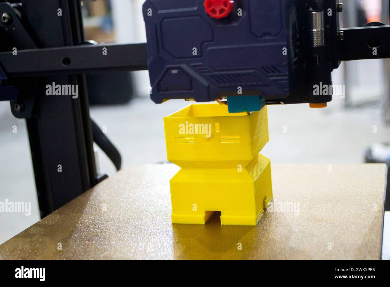 The process of printing an object with 3D printer. 3D printer printing ...