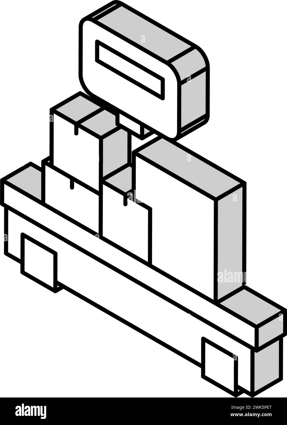 weight control boxes logistics isometric icon vector illustration Stock ...