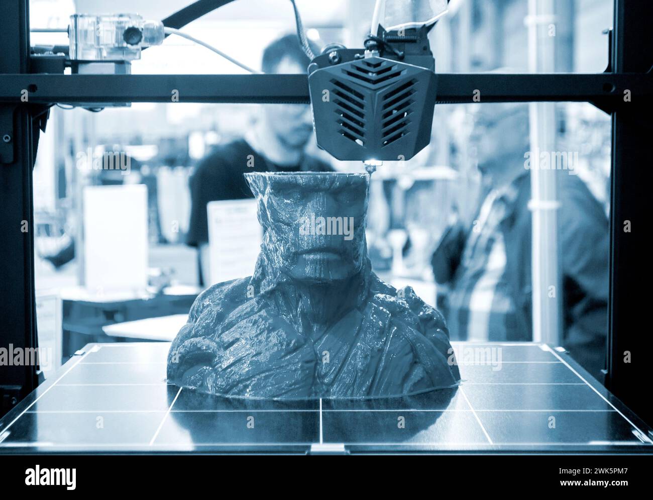The process of printing an object with 3D printer. 3D printer printing ...