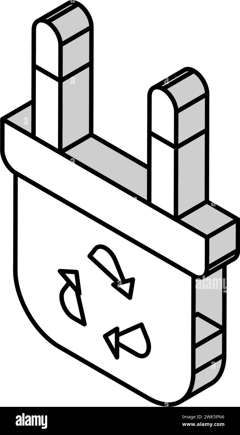 recycling electrical plug isometric icon vector illustration Stock ...