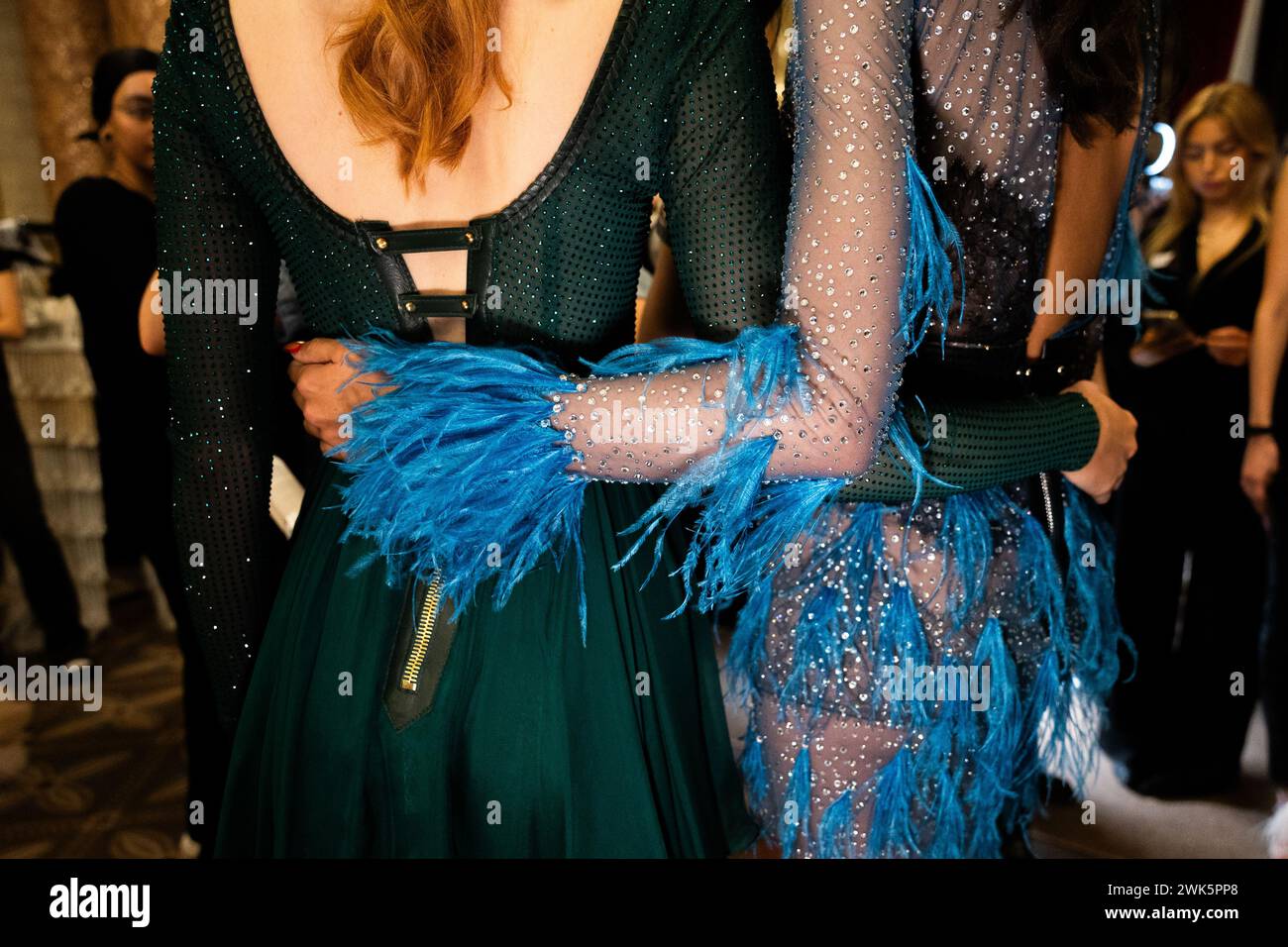 London, UK. February 18th, 2024. Models backstage at the AADNEVIK AW24 ...