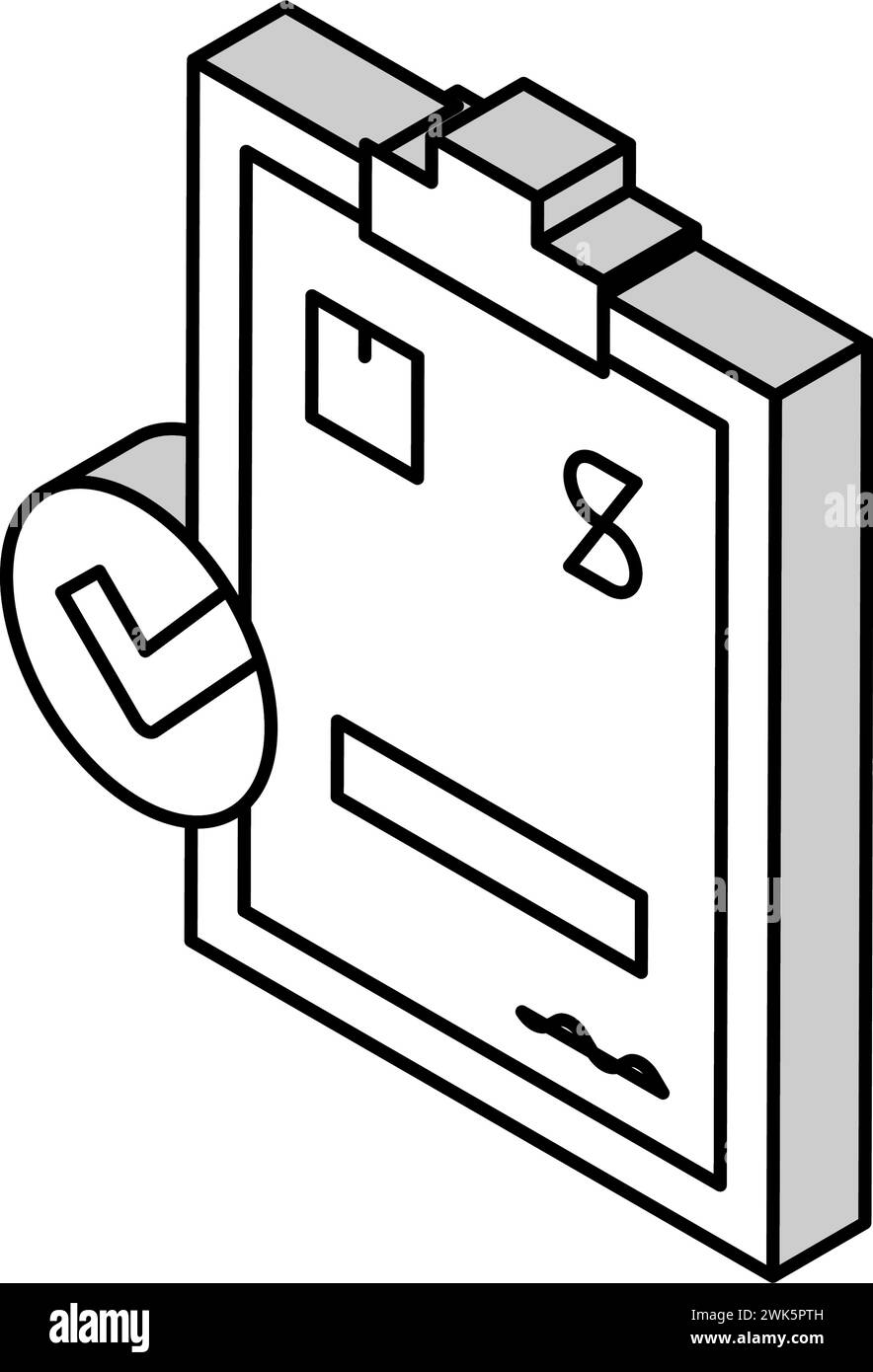 evaluation and contract isometric icon vector illustration Stock Vector ...