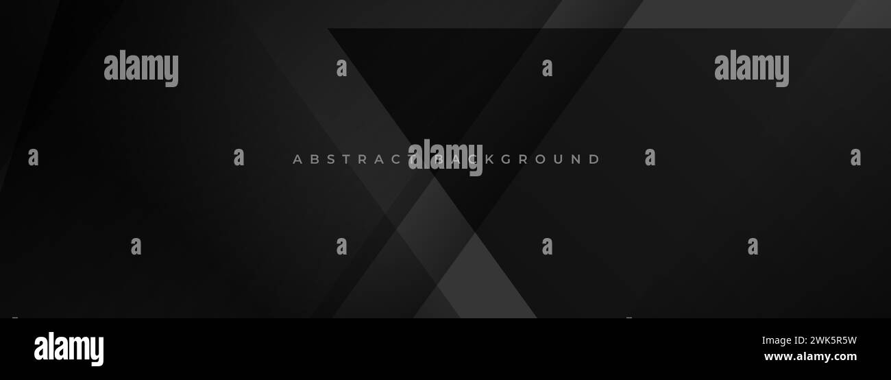 Dark gray modern abstract wide banner with lines and geometric shapes ...