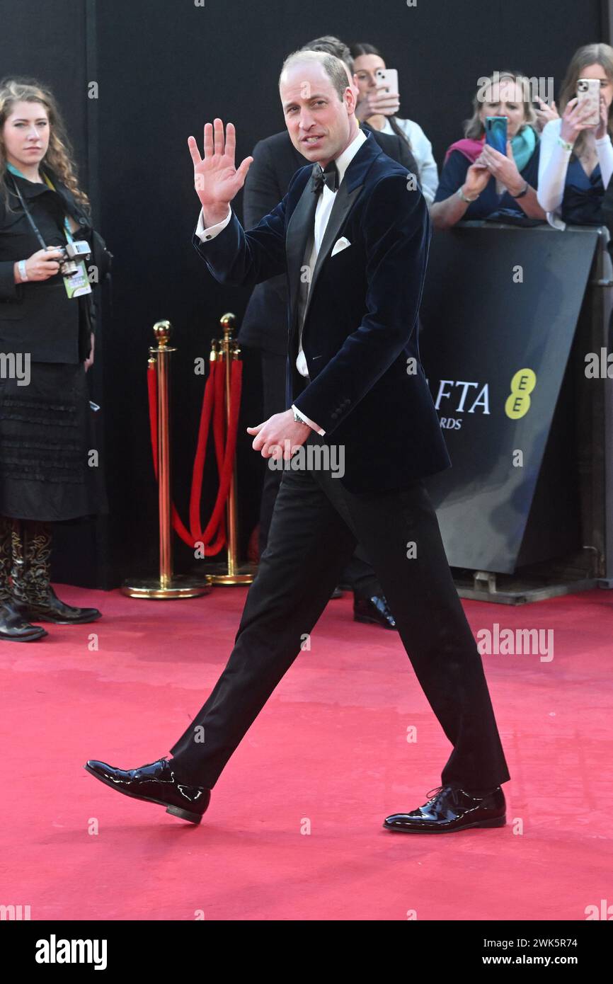 London, UK. 18th Feb, 2024. William, Prince of Wales attends the EE ...
