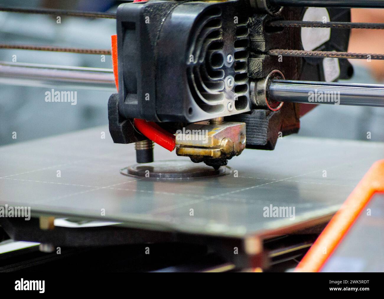 The process of printing an object with 3D printer. 3D printer printing ...