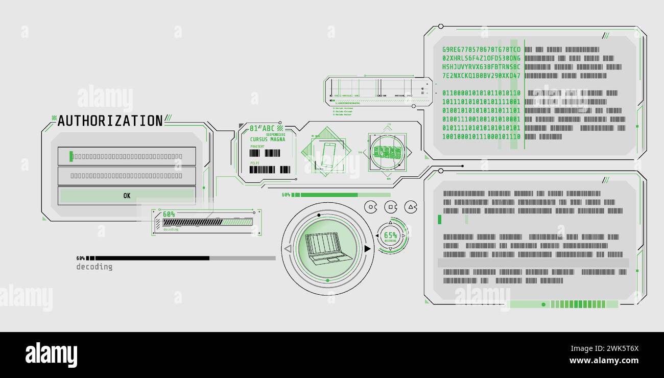 Data Decryption Program Interface With Authorization Window Stock Vector Image And Art Alamy 2035