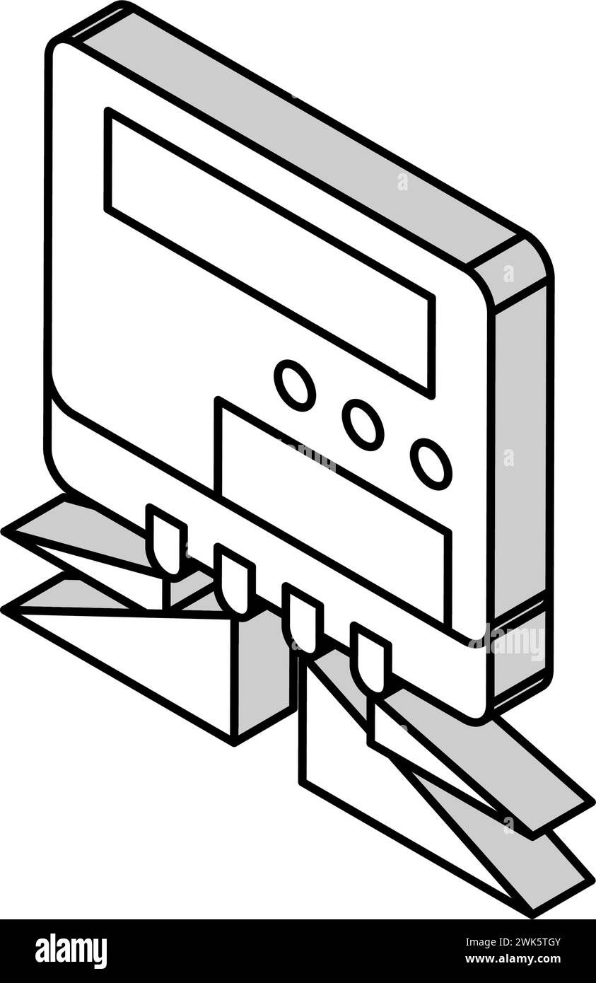electric meter for monitoring energy saving isometric icon vector ...